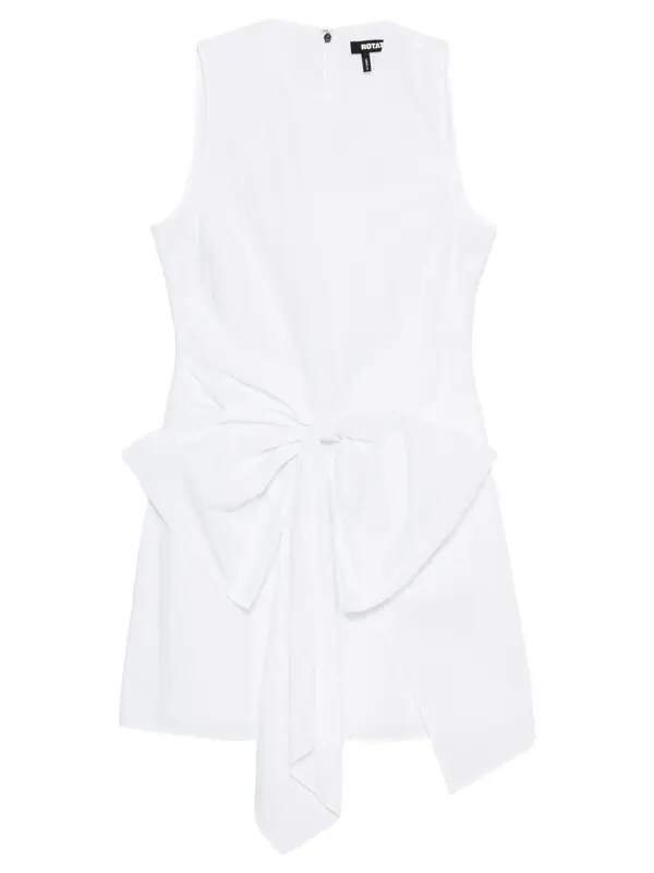 ROTATE BY BIRGER CHRISTENSEN Sleeveless Mini Dress With Bow Detail - White