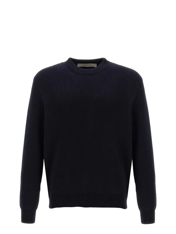 GOLDEN GOOSE Ribbed Long Sleeve Sweatshirt - Blu