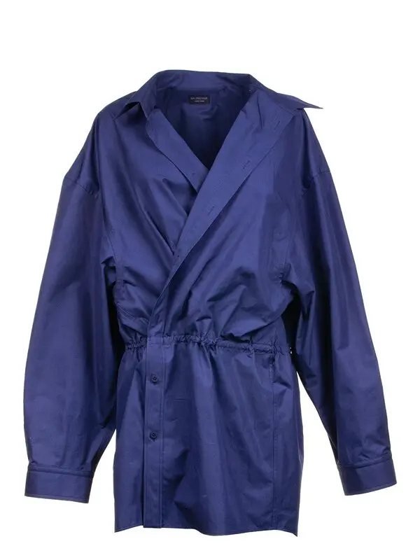 Balenciaga Shirt Dress" Cotton Mini Dress - Blue