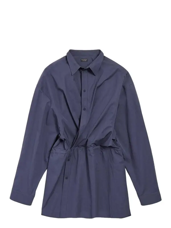 Balenciaga Shirt Dress" Cotton Mini Dress - Blue