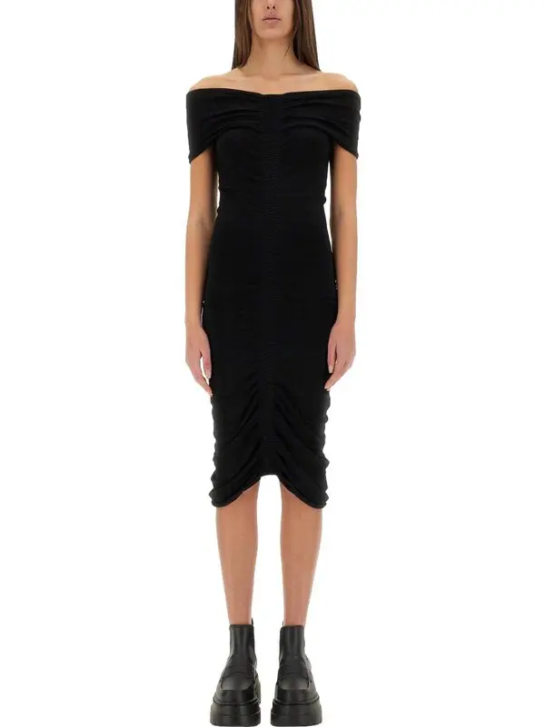 Alexander Wang Off-shoulder Ruched Mini Dress - Black