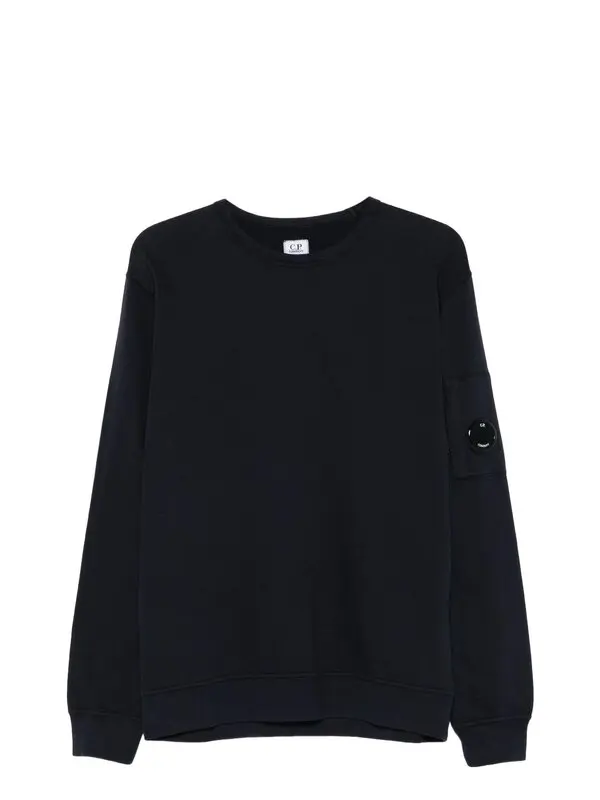 C.P. COMPANY Fleece Crewneck Sweatshirt With Zip Pocket - Blue
