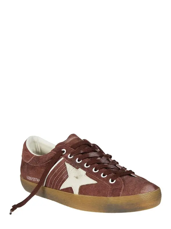 GOLDEN GOOSE Super Star Waxed And Nappa Sneakers - Rosso