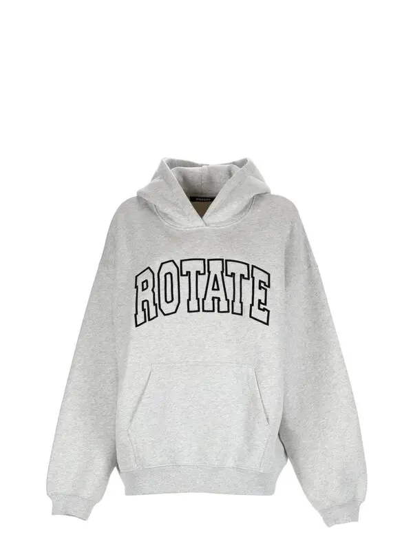 ROTATE BY BIRGER CHRISTENSEN Graphic Oversized Hoodie Sweatshirt - Grey