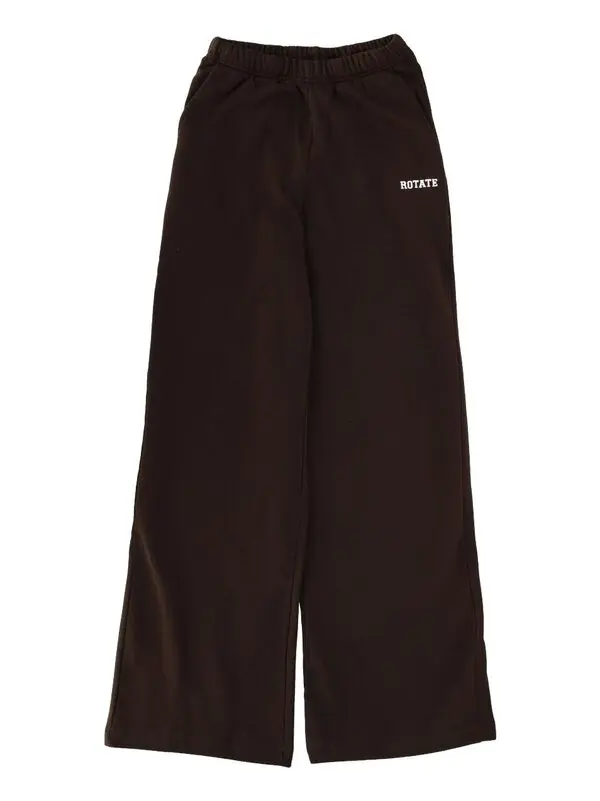 ROTATE BY BIRGER CHRISTENSEN Wide-leg Organic Cotton Sweatpants - Brown