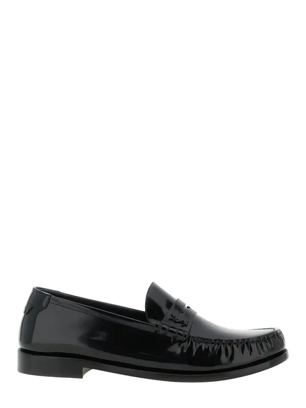 Saint Laurent Le Loafer Leather Penny Loafers - Black