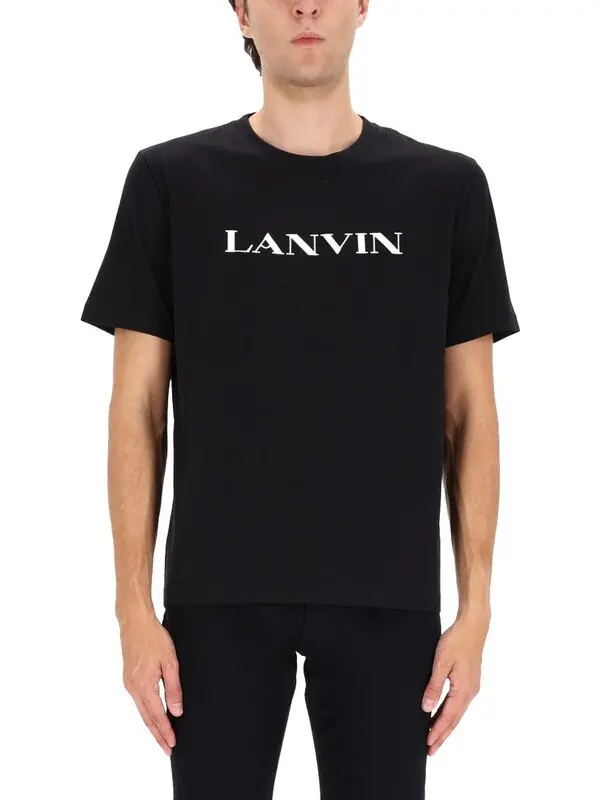 LANVIN Embroidered Cotton T-shirt - Black