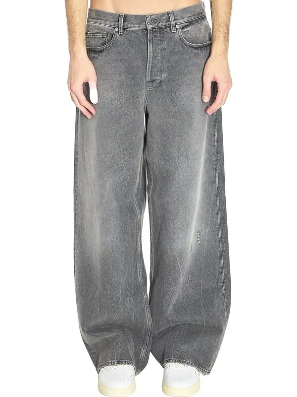 GOLDEN GOOSE Journey M's Wide Leg Pants In Denim - Grey
