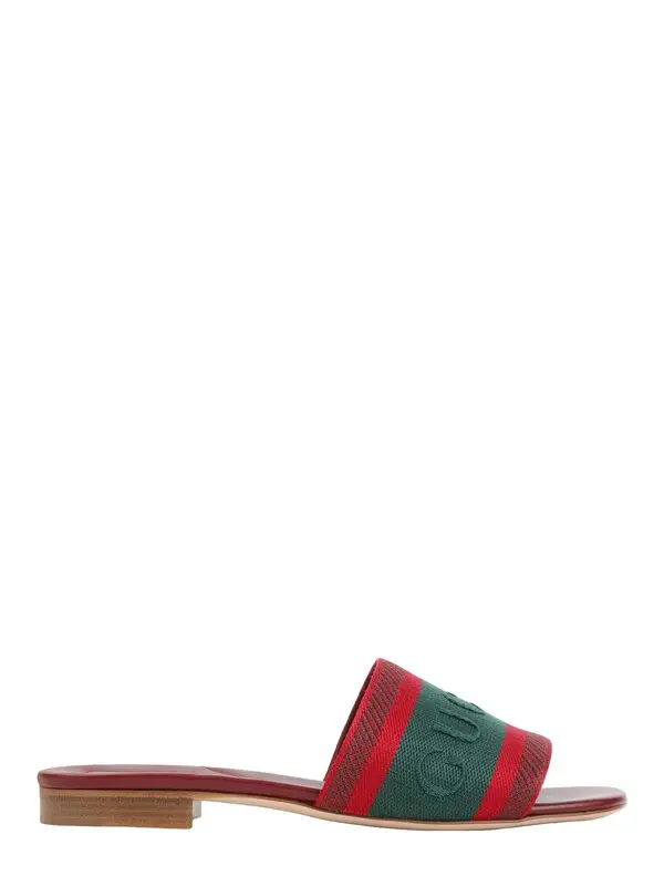 Gucci Slide Sandal With Web Detail - Red