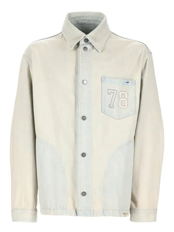 GOLDEN GOOSE 78" Embroidered Cotton Sport Jacket - Beige