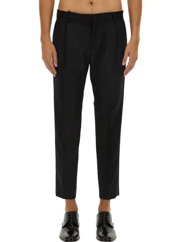 Dolce & Gabbana Classic Gabardine Tuxedo Pants For - Black