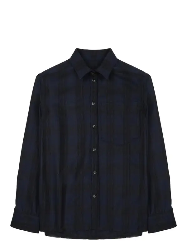 NINE:INTHE:MORNING Plaid Button-up Shirt - Blue