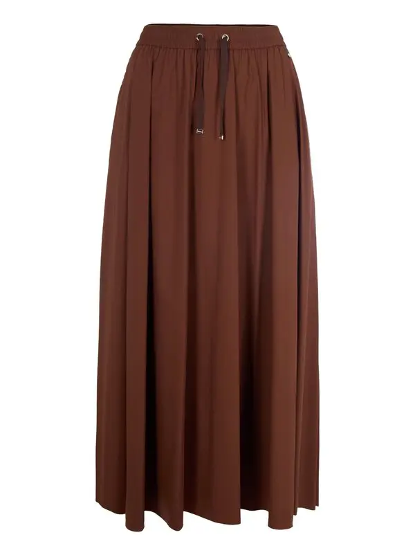 Herno Maxi Skirt With Drawstring Waist - Cuoio