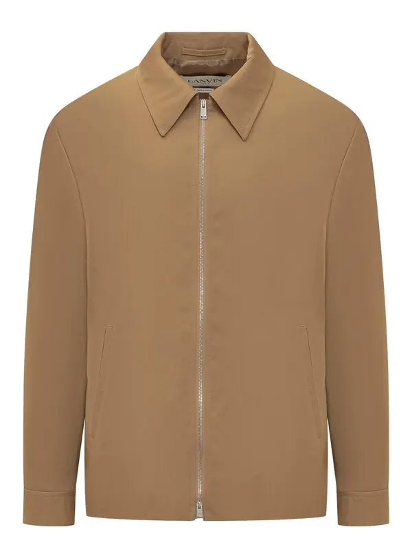 LANVIN Tailored Blouson Jacket With Logo Detail - Desert