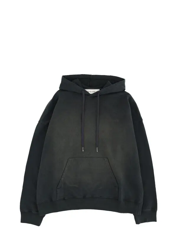 GOLDEN GOOSE Hooded Sweatshirt With Bleached Effect - Black