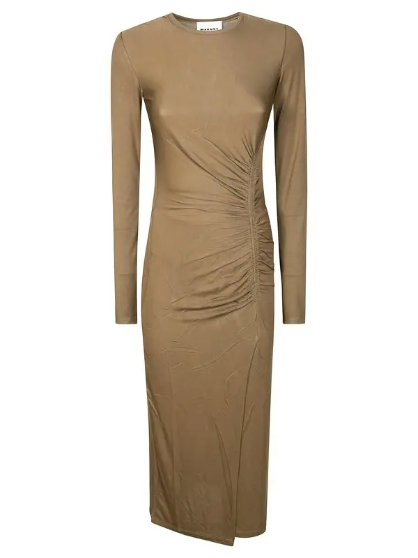 Isabel Marant Étoile Long Sleeve Drape Mini Dress - Verde