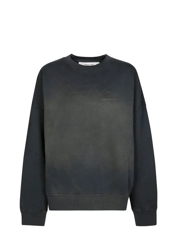 GOLDEN GOOSE Distressed Cotton Sweatshirt - Nero