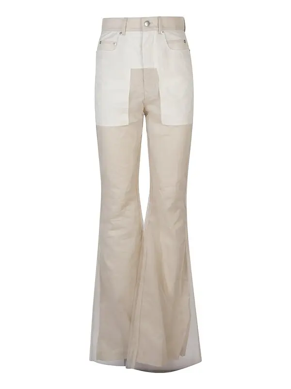 Rick Owens Tailored Trousers With Contrast Paneling - Beige