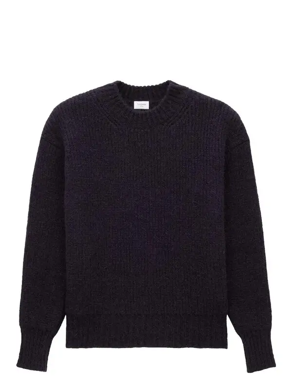 Saint Laurent Alpaca Wool Blend Crewneck Sweater - Blue