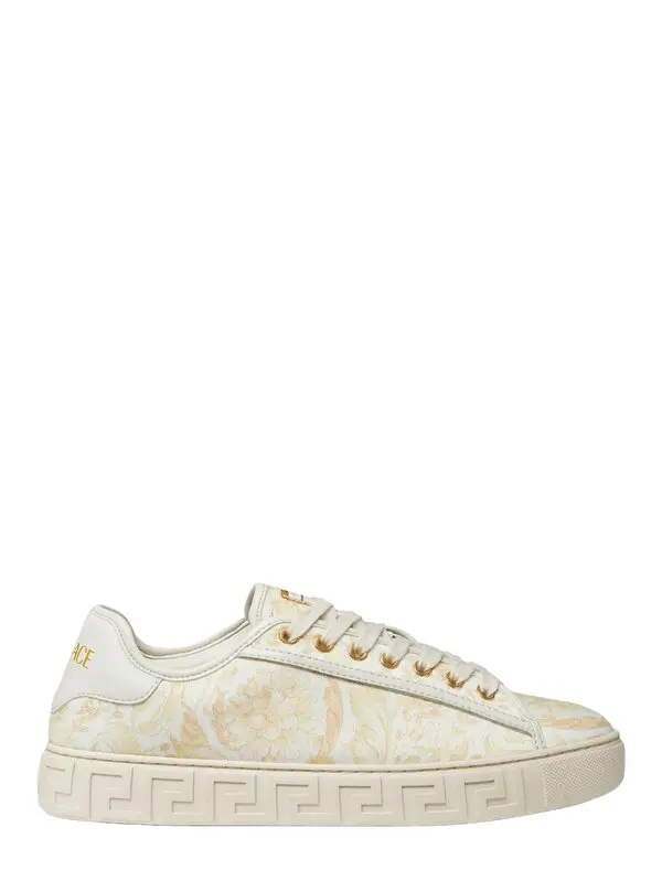 Versace Greek Inspired Lace-up Sneakers - Washedgold
