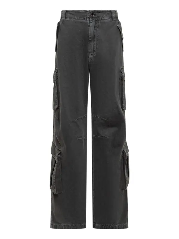 Dolce & Gabbana Logo Embellished Wide Leg Trousers - Nero