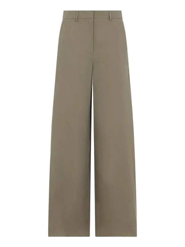Giorgio Armani Linen Wide Leg Trousers - Green