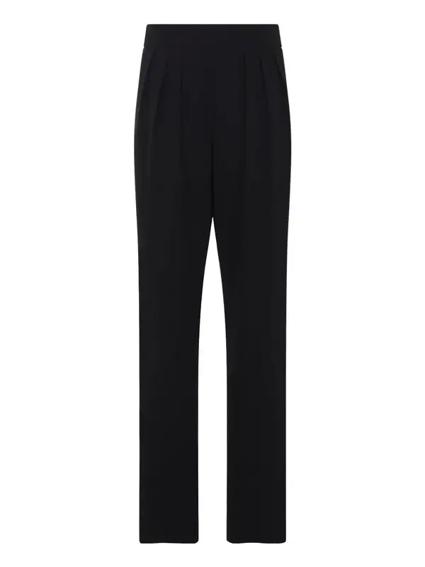 Giorgio Armani Silk Cady Trousers With Pleats - Black