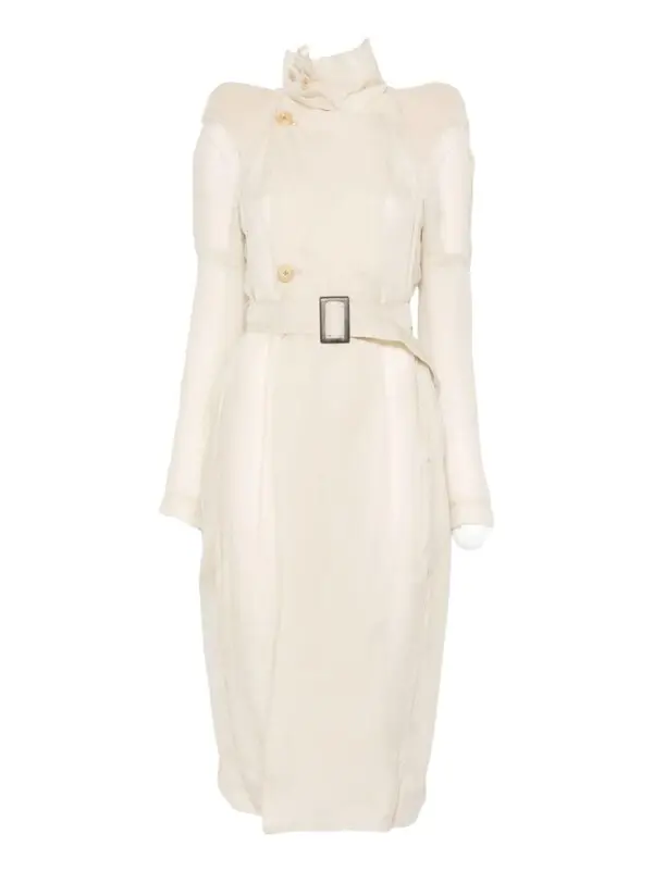 Rick Owens Belted Mini Trench Jacket - Beige