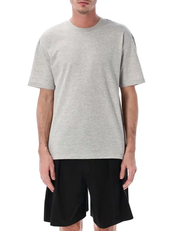 Saint Laurent Cassandre Oversize T-shirt In Piqu - Grey