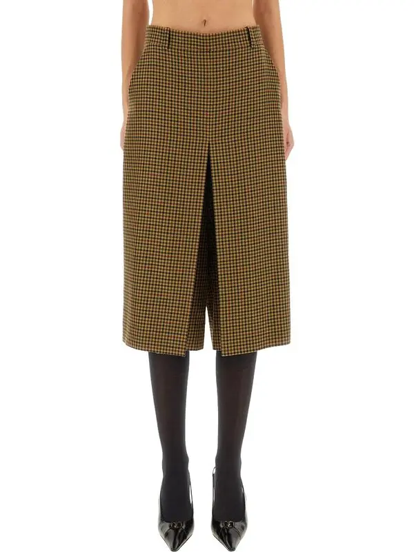 Saint Laurent Fw25 Tailored Wool Plaid Trousers - Brown