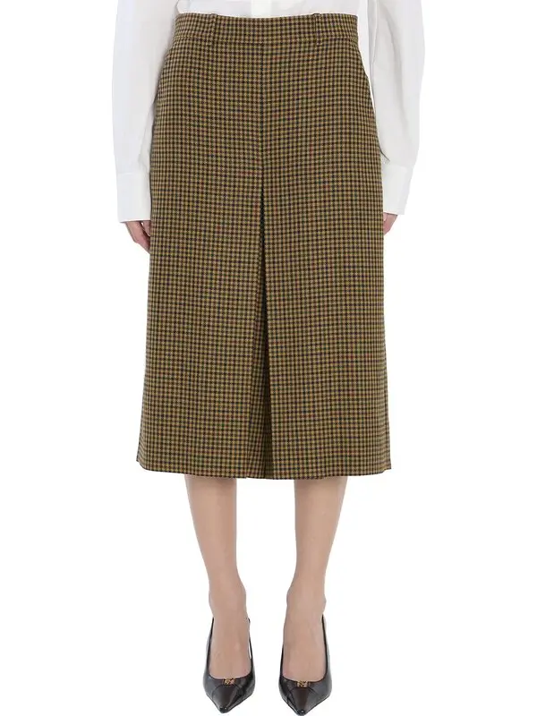 Saint Laurent Fw25 Tailored Wool Plaid Trousers - Brown