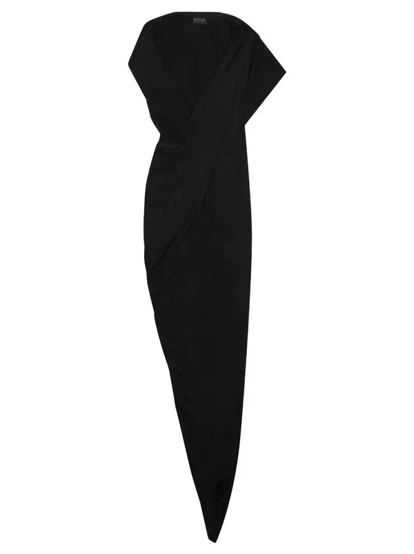 Balenciaga Draped Wrap Maxi Dress - Black