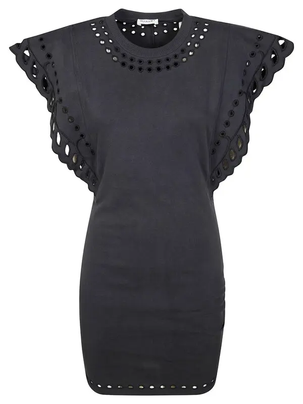 Isabel Marant Étoile Mini Dress With Eyelet Details - Nero