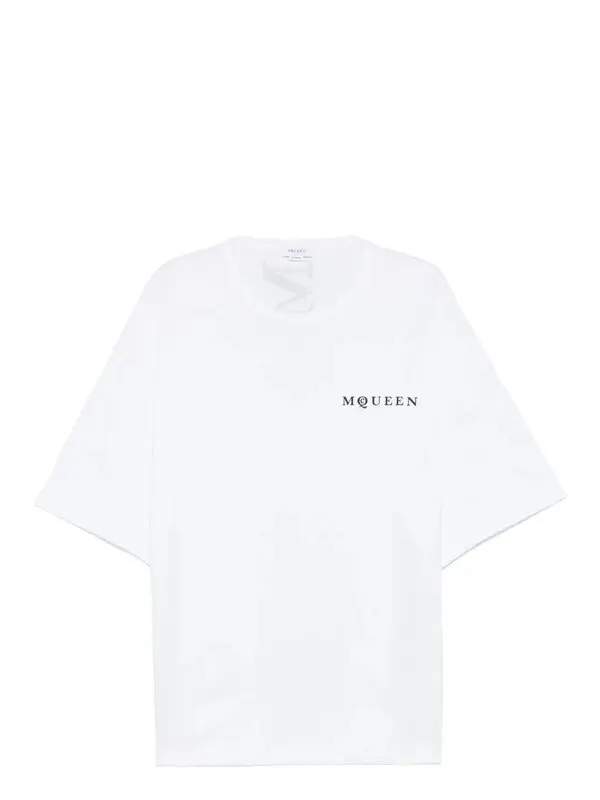 Alexander McQueen Graphic Logo T-shirt For - Whiteblack