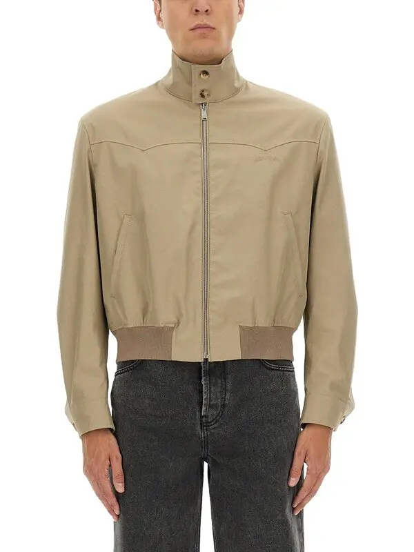 Alexander McQueen Cropped Harrington Jacket - Beige