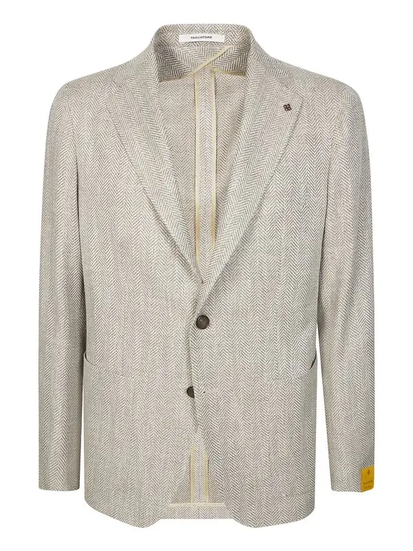 Tagliatore Single-breasted Herringbone Blazer - Beige