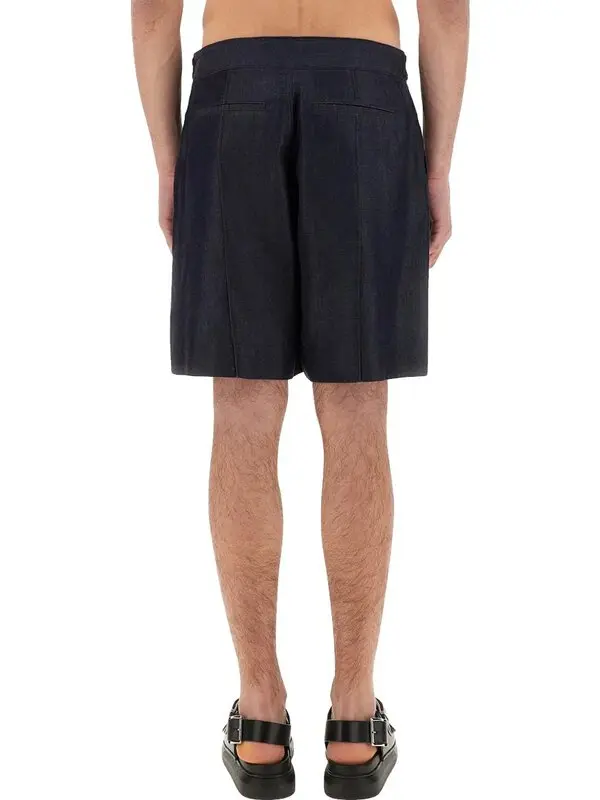 Alexander McQueen Tailored Cotton Lyocell Shorts - Blue