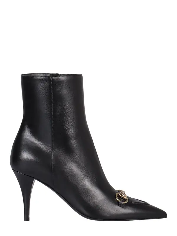 Gucci Ankle Boots With Horsebit Detail - Black