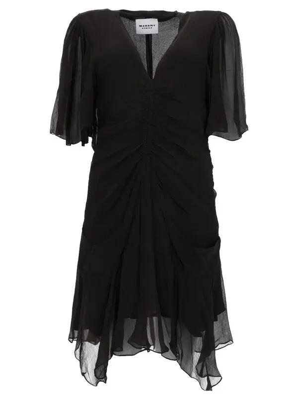 MARANT ETOILE Damya Lace-trimmed Mini Dress - Black