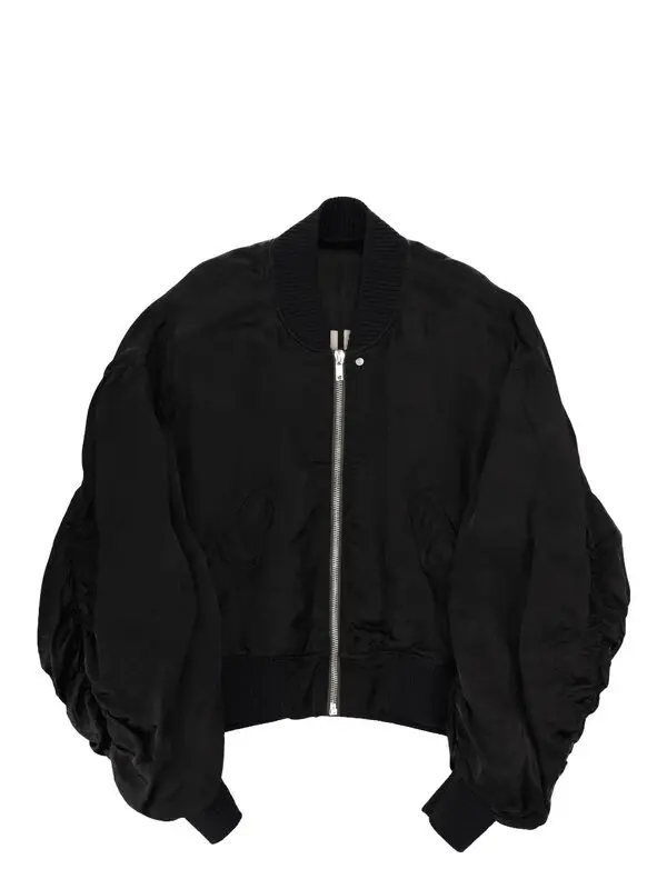 Rick Owens Ruched Bomber Jacket - Black
