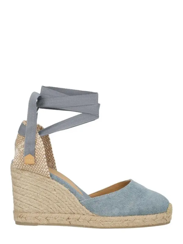 CastaÑer Espadrille Wedge Sandals With Ankle Ties - Azure