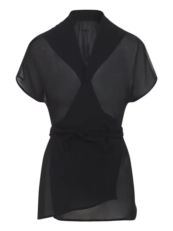 Rick Owens Silk Wrap Top - Black