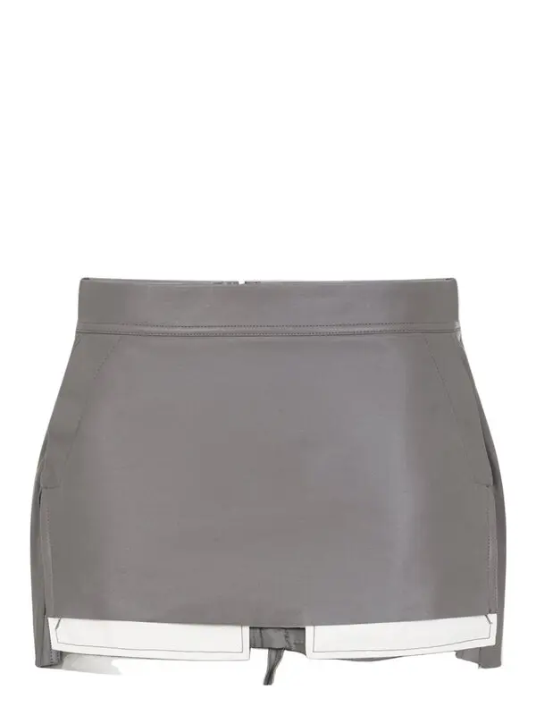 Rick Owens Leather Mini Skirt - Brown