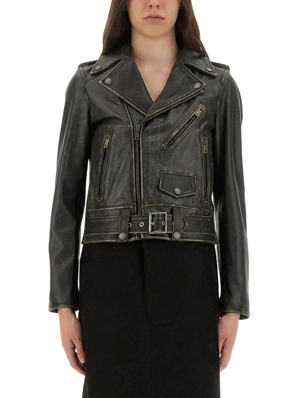GOLDEN GOOSE Studded Leather Jacket - Black