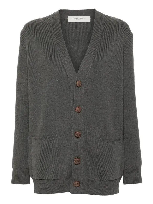 GOLDEN GOOSE Cotton Cardigan With Buttons - Grey