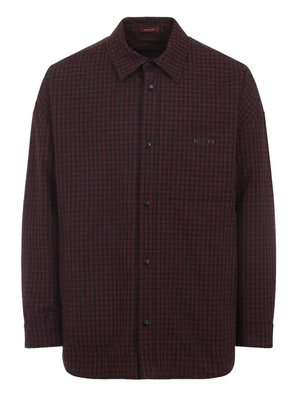 Gucci Macro Vichy Checked Shirt Jacket - Red