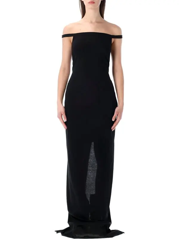 Rick Owens Long Sleeveless Slip Dress - Black