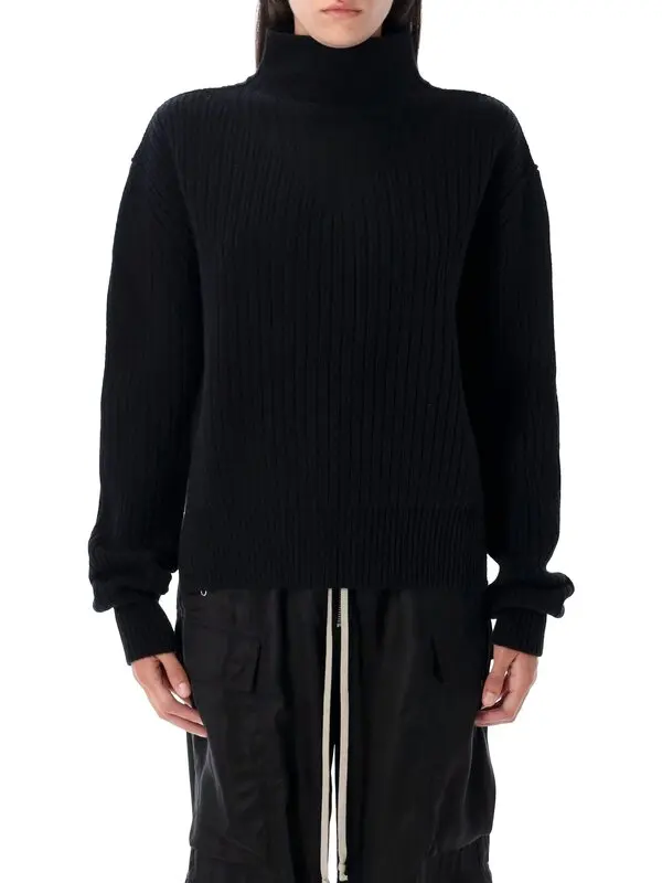 Rick Owens Ribbed Turtleneck Sweater - Black