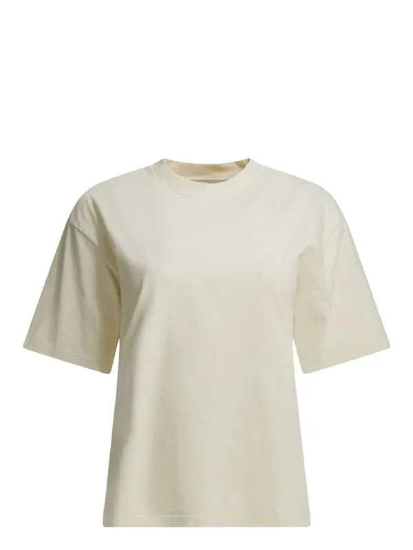 GOLDEN GOOSE Boxy Cotton Jersey T-shirt With Logo Patch - Ivory