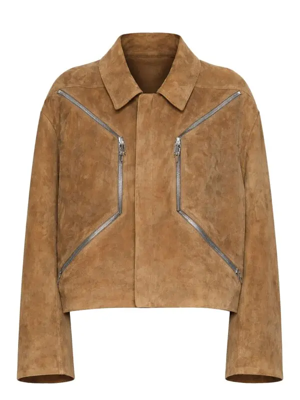 Rick Owens Calf Leather Heizer Jacket - Brown